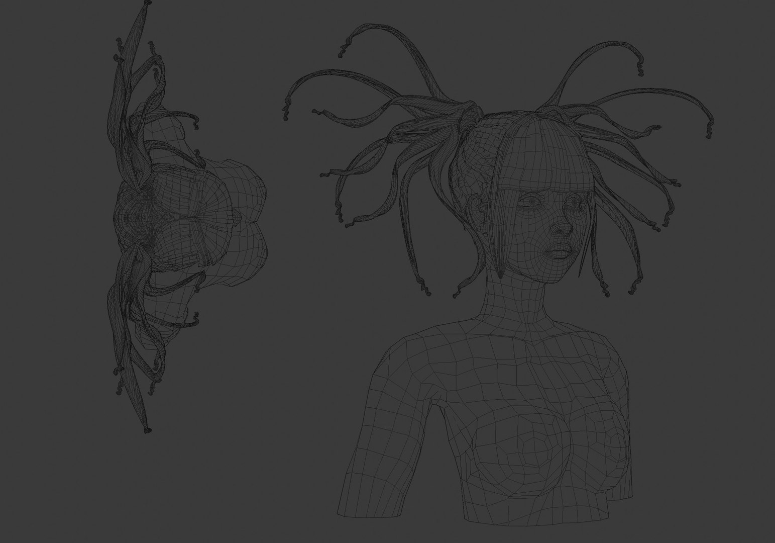 3D Windy Ponytails Hairstyle - TurboSquid 1964815