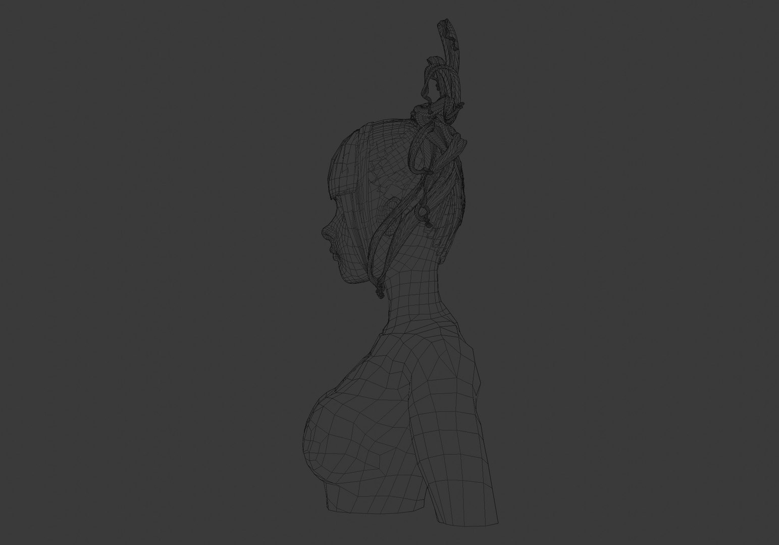 3D Windy Ponytails Hairstyle - TurboSquid 1964815