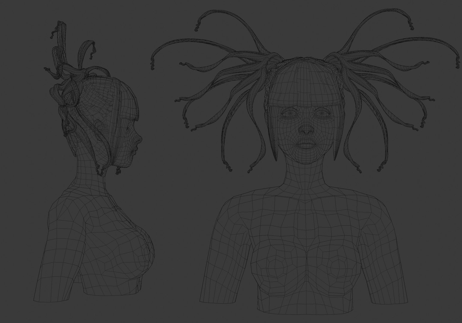 3D Windy Ponytails Hairstyle - TurboSquid 1964815