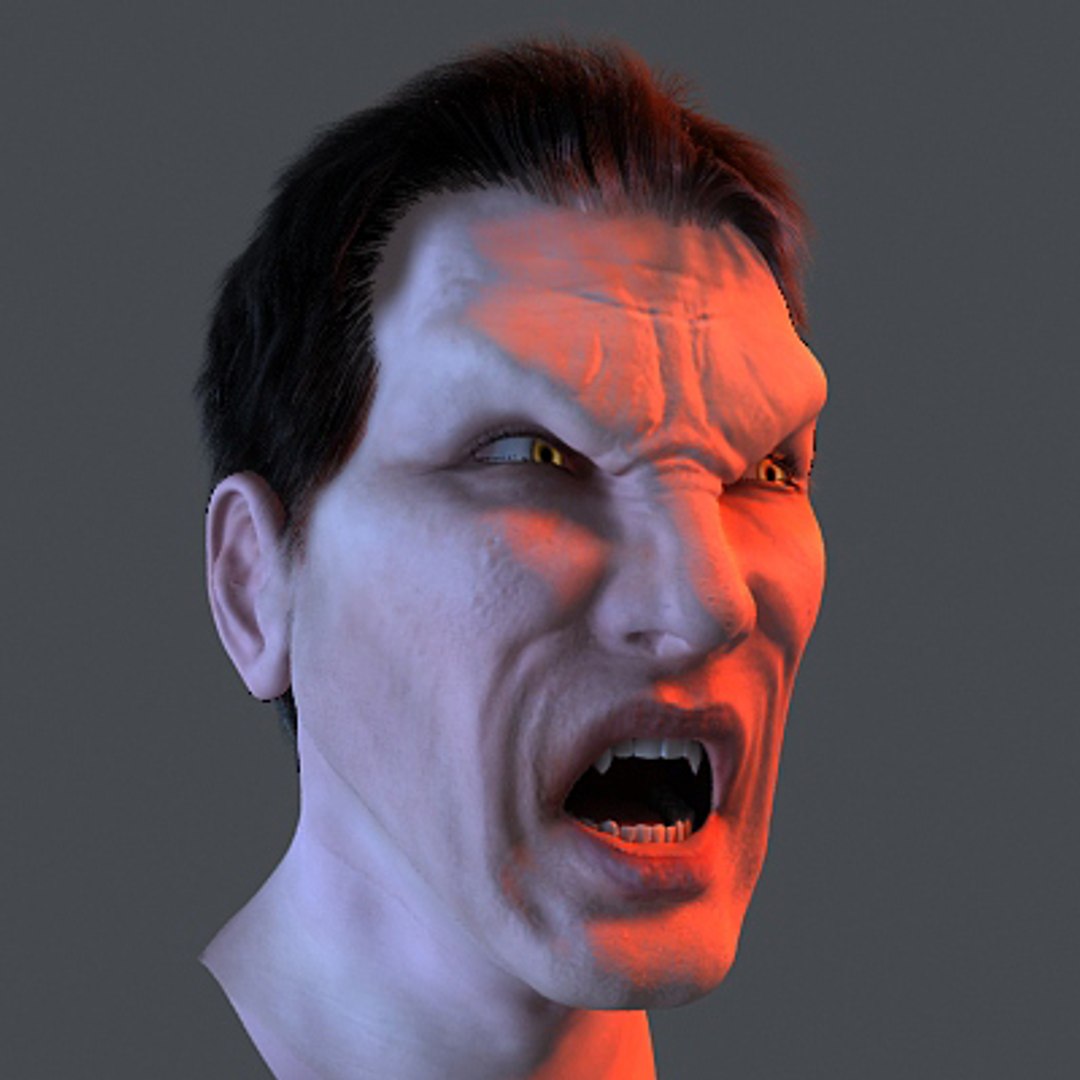 3d Realistic Vampire Human Head Model