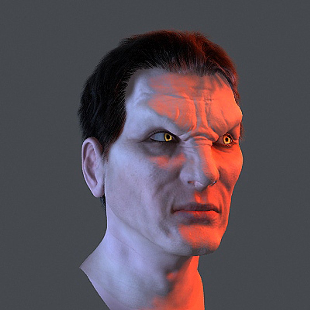 3d Realistic Vampire Human Head Model