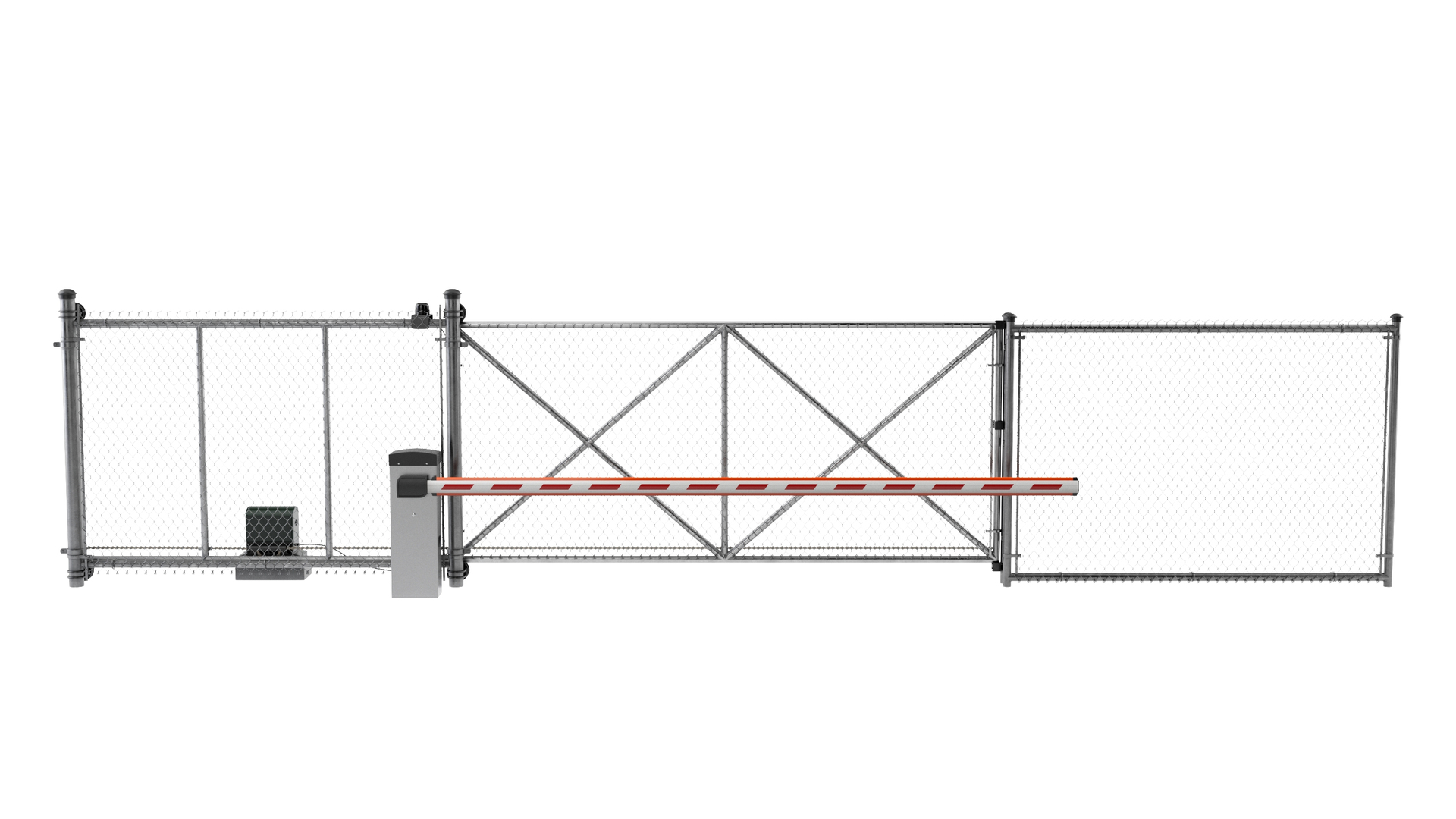 3D Fence With Automatic Gate Model - TurboSquid 2318828