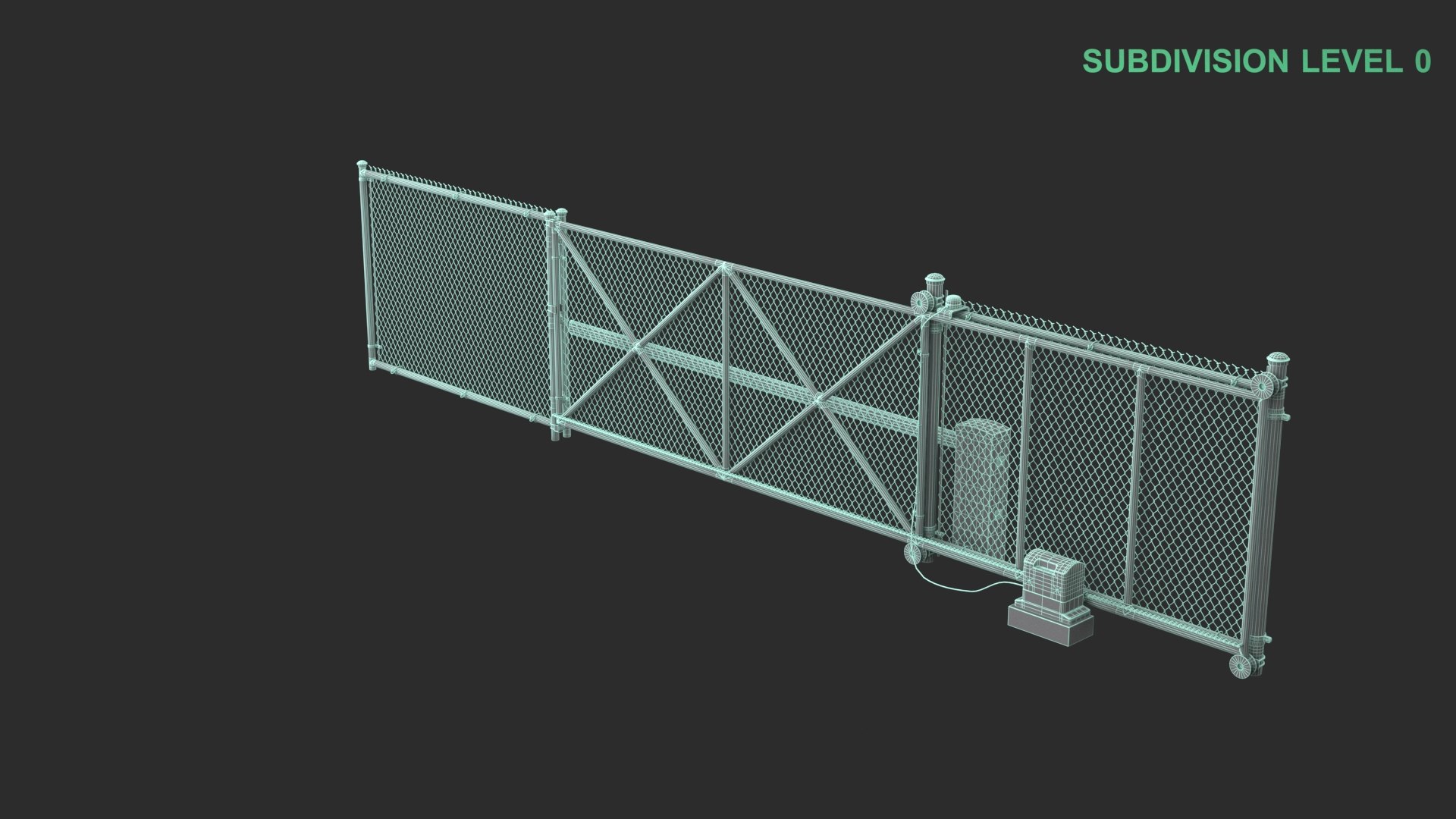 3D Fence With Automatic Gate Model - TurboSquid 2318828