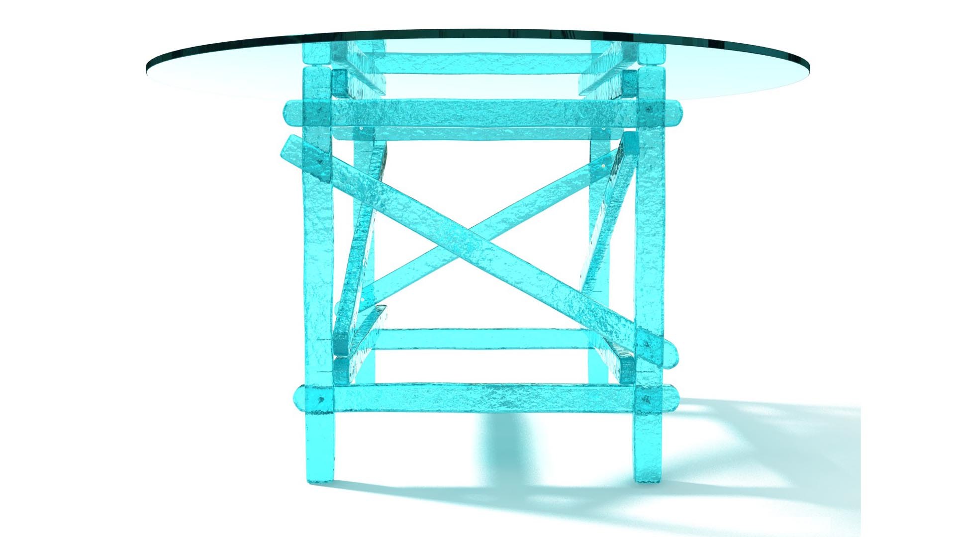 Edra Amare Round Table Polycarbonate Outdoor Chair 3D Model ...