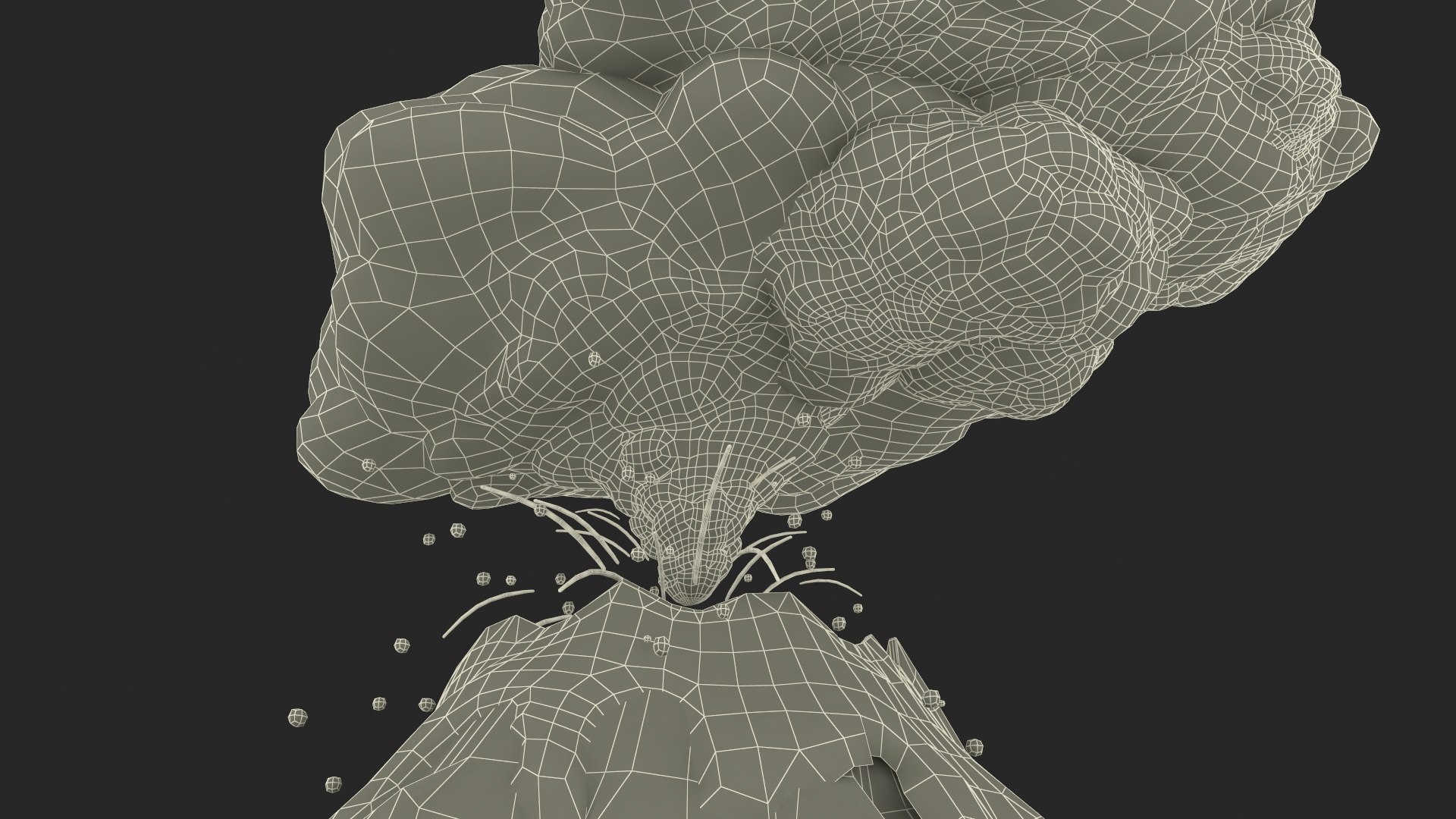 Brown Stylized Erupting Volcano With Lava And Smoke Model - TurboSquid ...