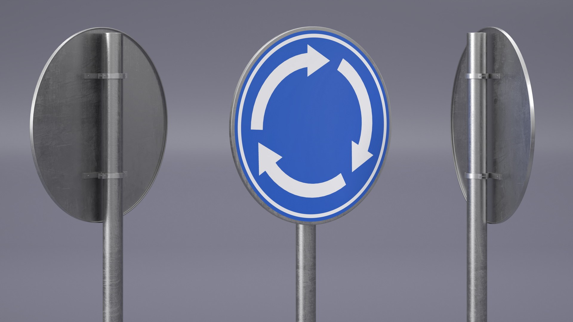 3D Road Sign Roundabout - TurboSquid 2211808