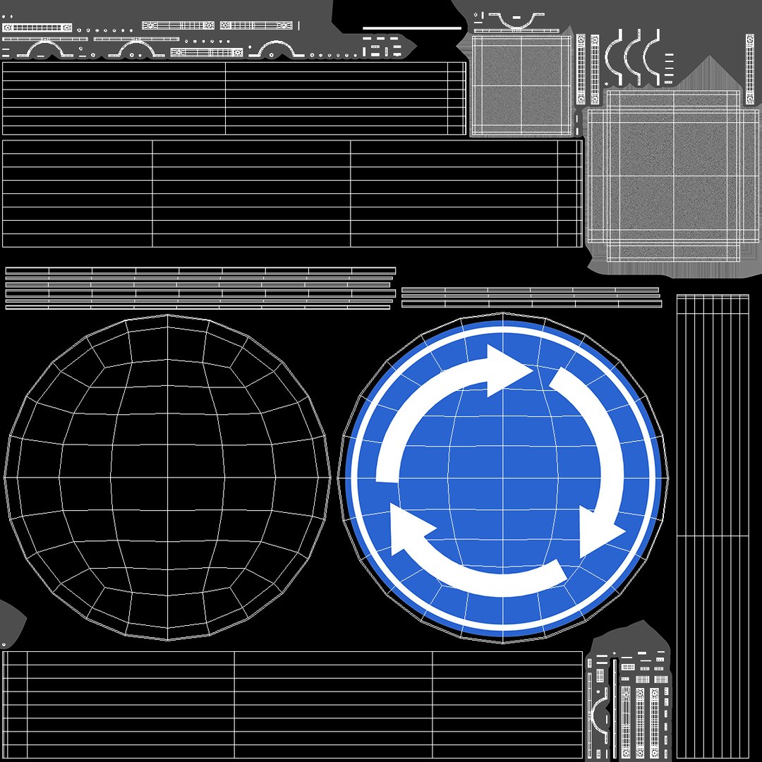3D Road Sign Roundabout - TurboSquid 2211808