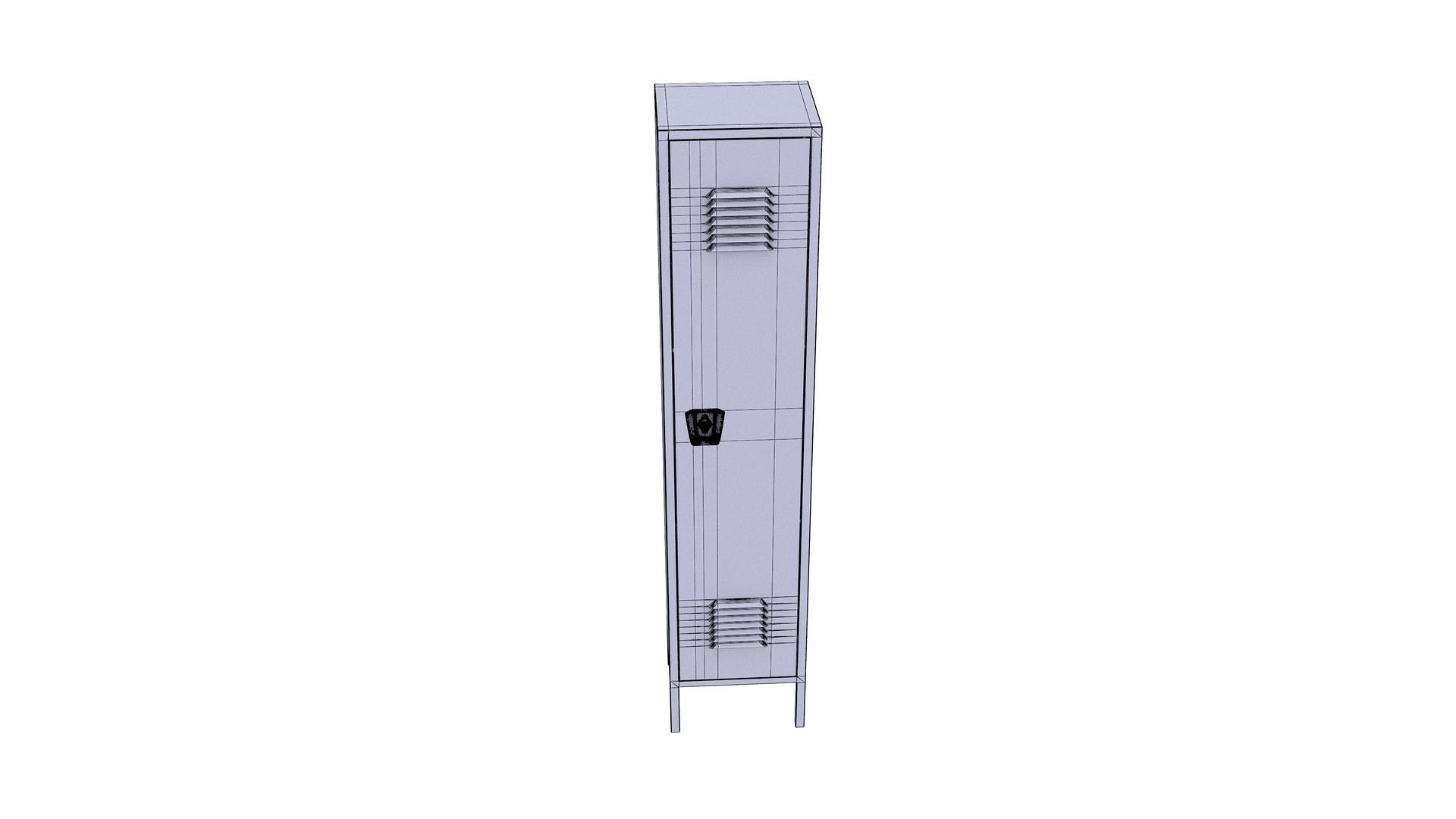 Steel Locker Single - Blue 3D - TurboSquid 1924542