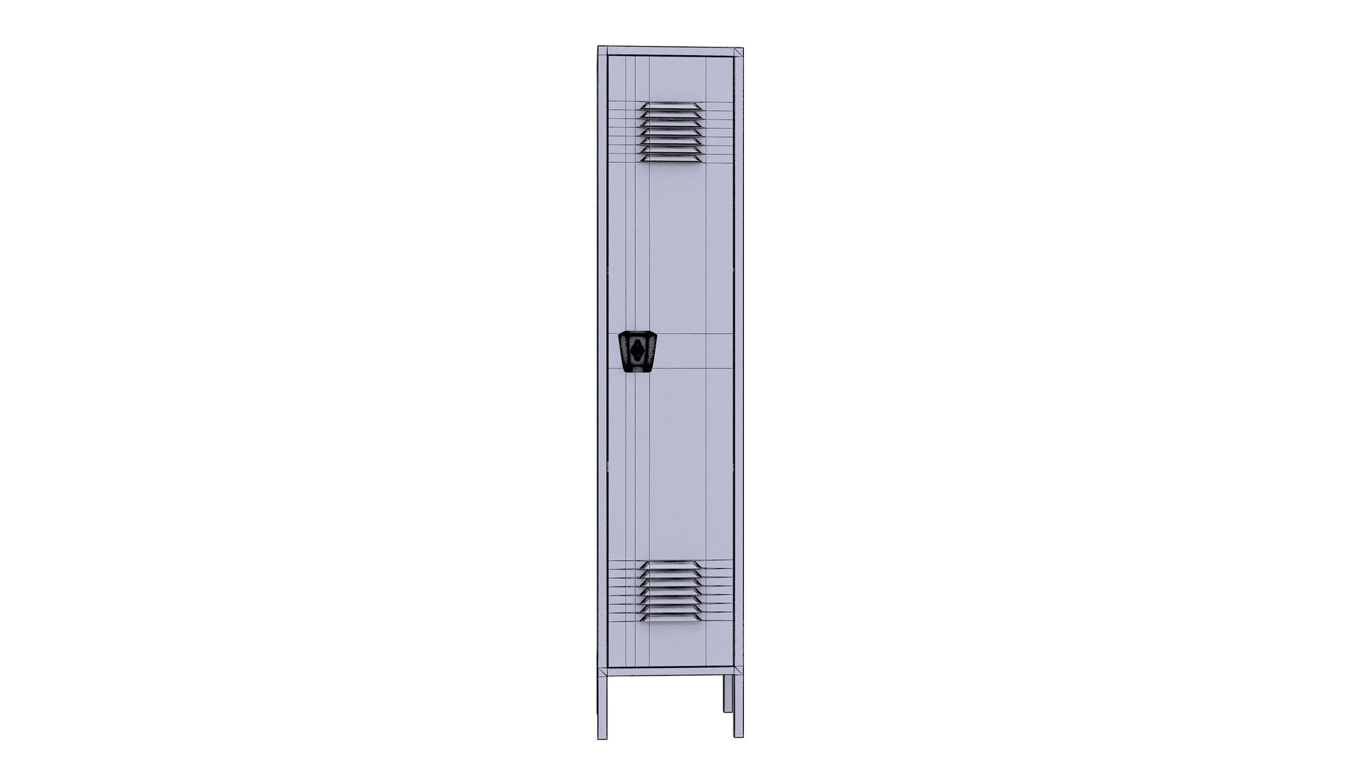 Steel Locker Single - Blue 3D - TurboSquid 1924542