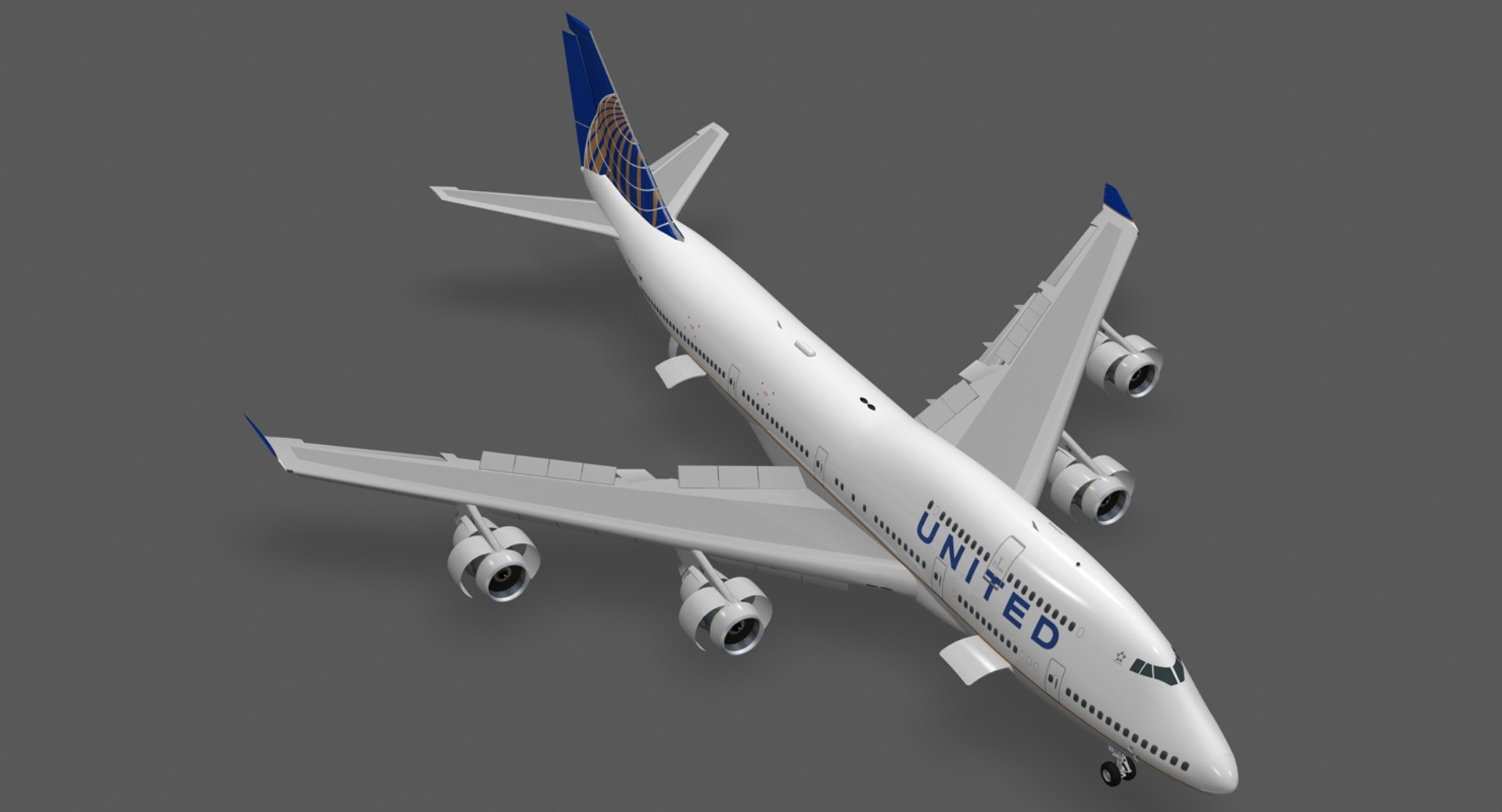 3d Model Boeing 747-400 United Airlines