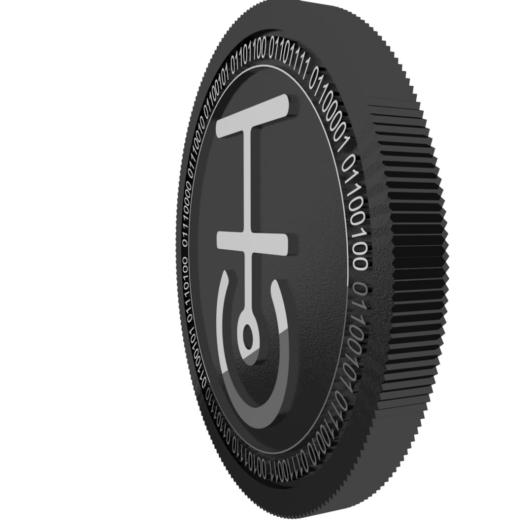 Shipchain black coin 3D model - TurboSquid 1555999