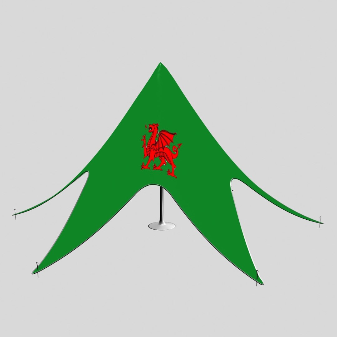 welsh dragon tent 3d model