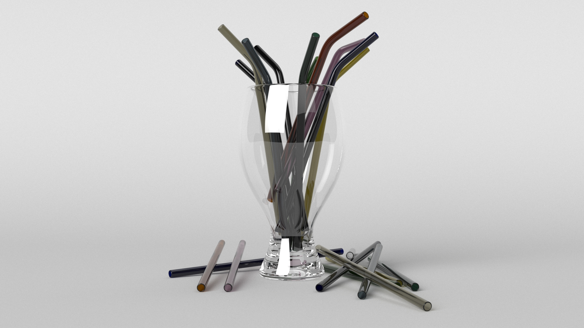 Glass Straws For Drinking In A Glass Model - TurboSquid 2074305