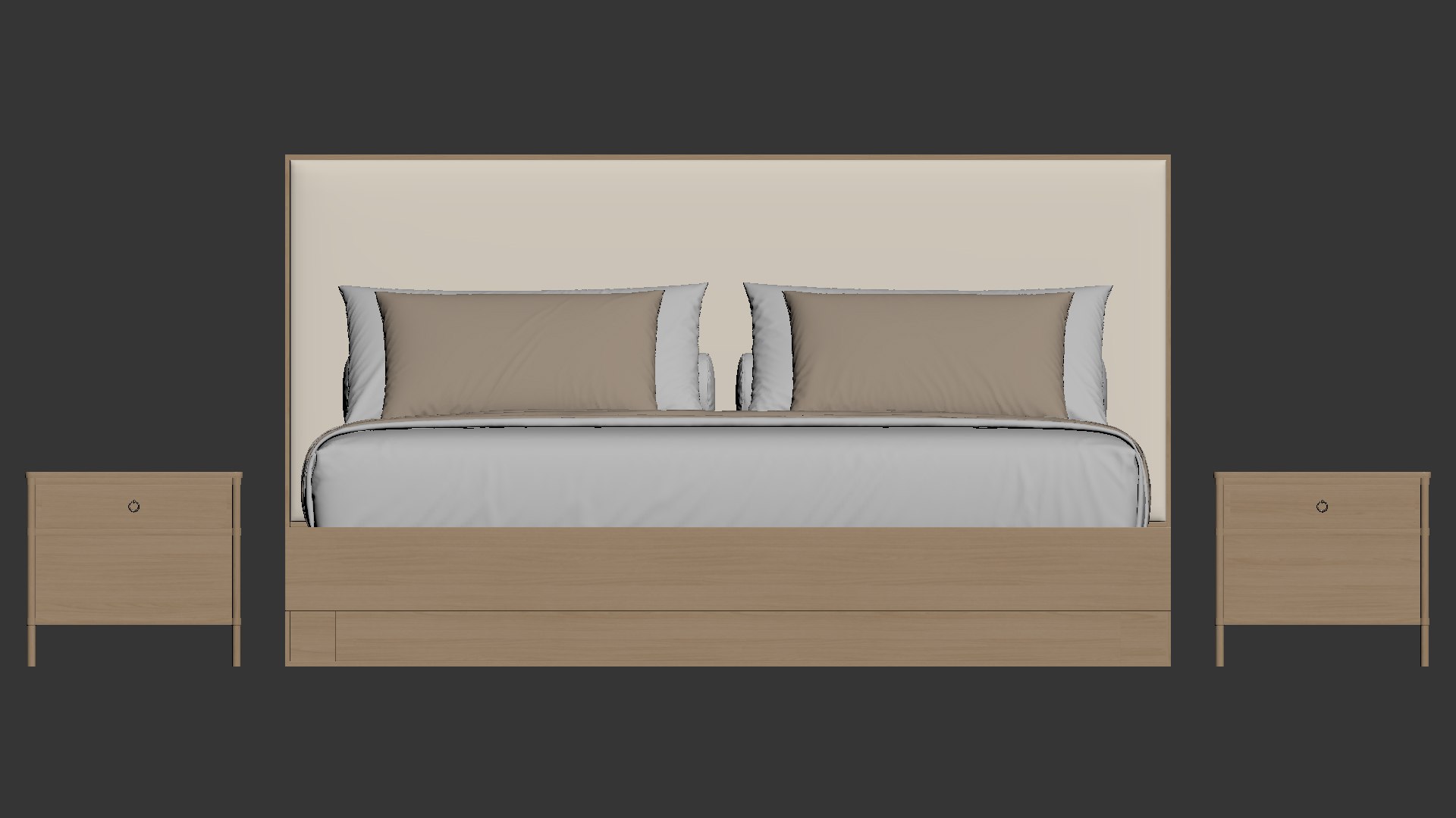 Lumi Fabric Panel Bed 3D Model - TurboSquid 2427999