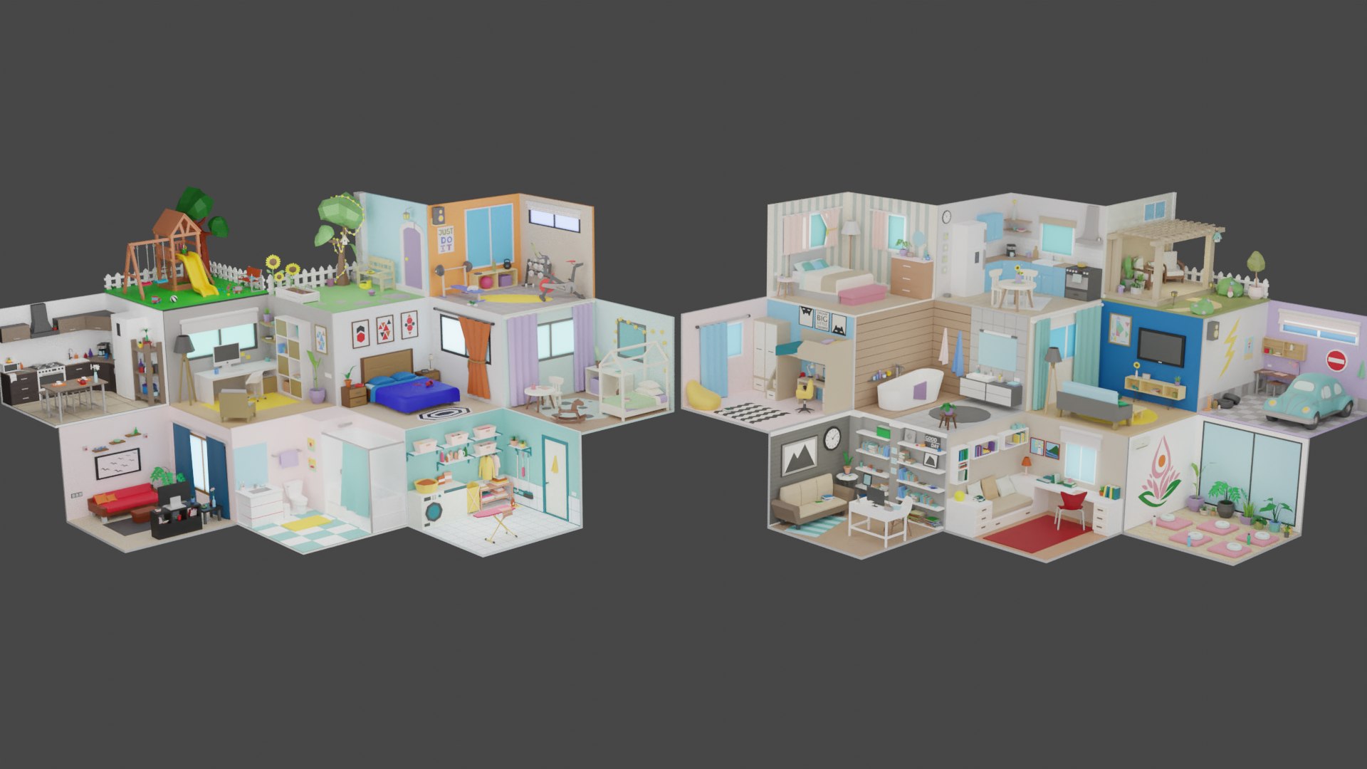 3D Model Low Poly Rooms Interior 3 Low-poly 3D Model - TurboSquid 1809174