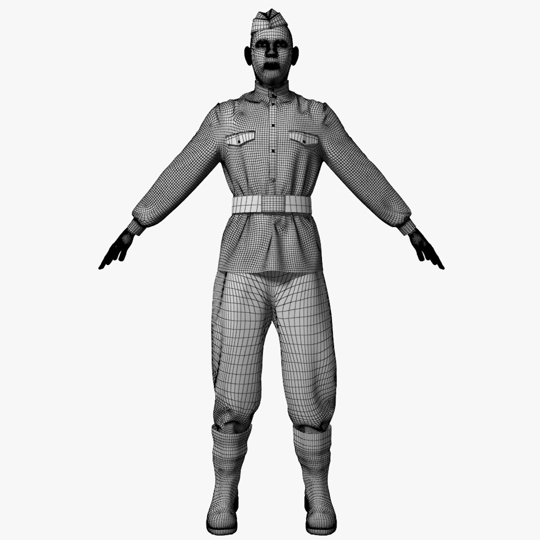 Soldiers Wwii Character 3d Model