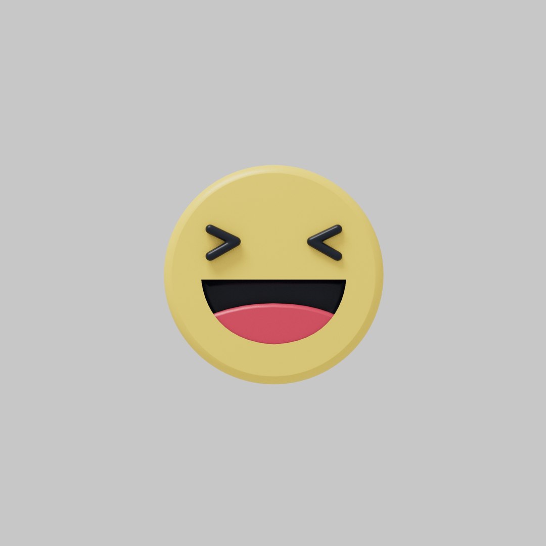 Haha Icon FaceBook Reaction Emoji 3D Model - TurboSquid 1846685