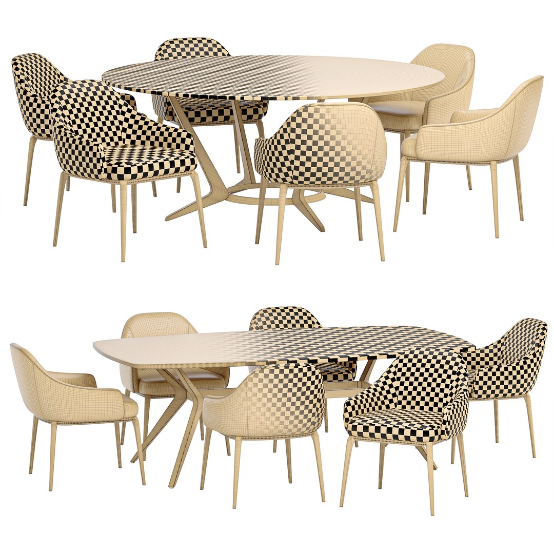 Sila Dinning Set 3D Model - TurboSquid 2199791