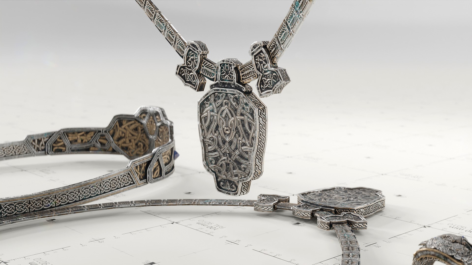 Jewelry - Ring - Amulet - Circlet - 3D AssetKit PBR 3D Model ...