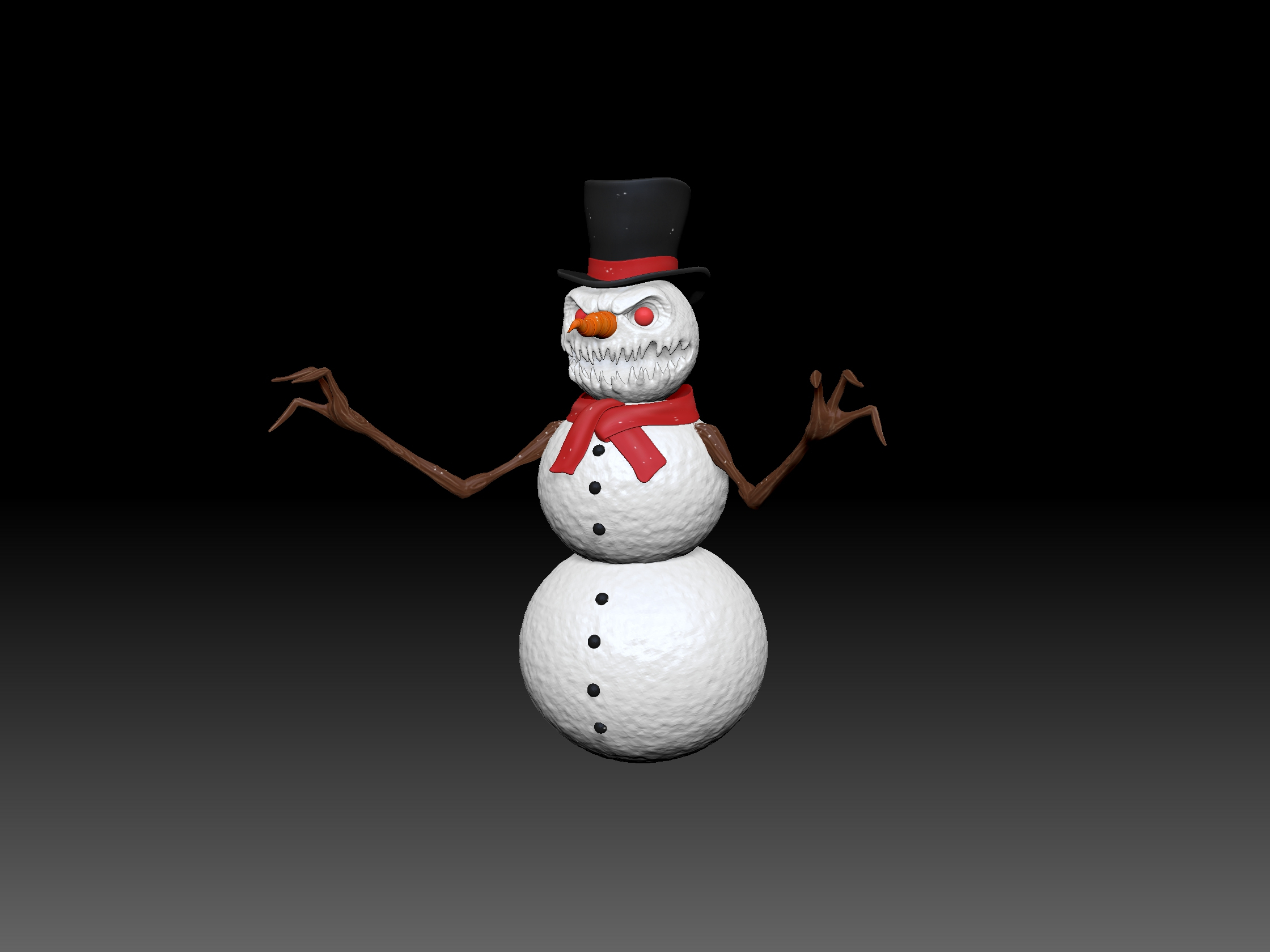 3D Evil Snowman - TurboSquid 1744813