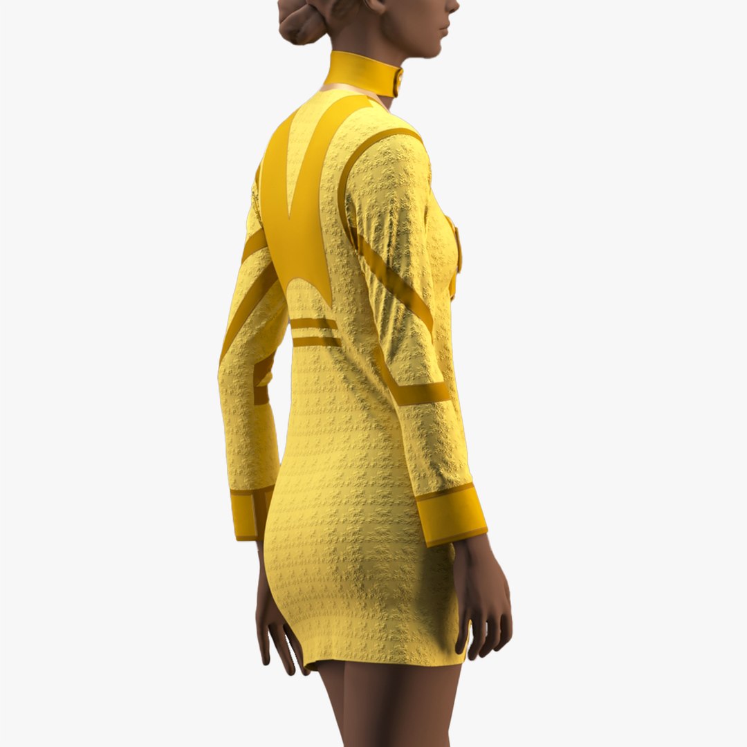 Yellow Dress 3D Model - TurboSquid 2003098