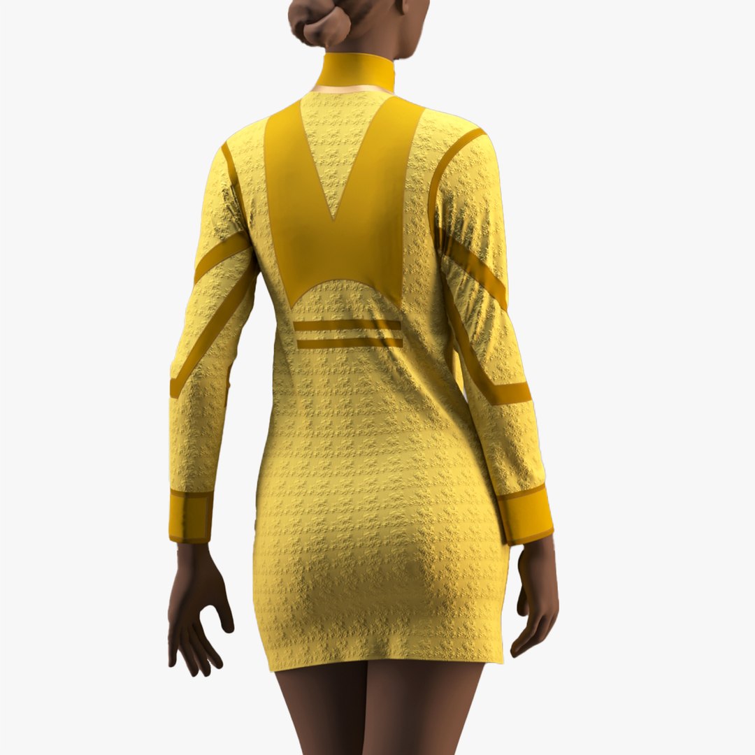 Yellow Dress 3D Model - TurboSquid 2003098