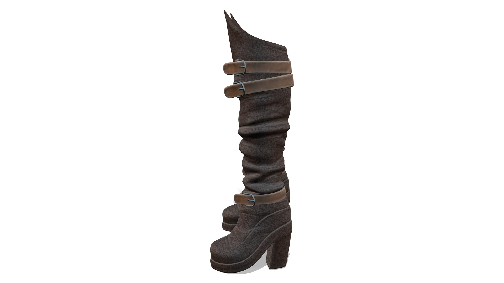 Medieval Fantasy Knee High Heel Boots 3D Model - TurboSquid 1999325