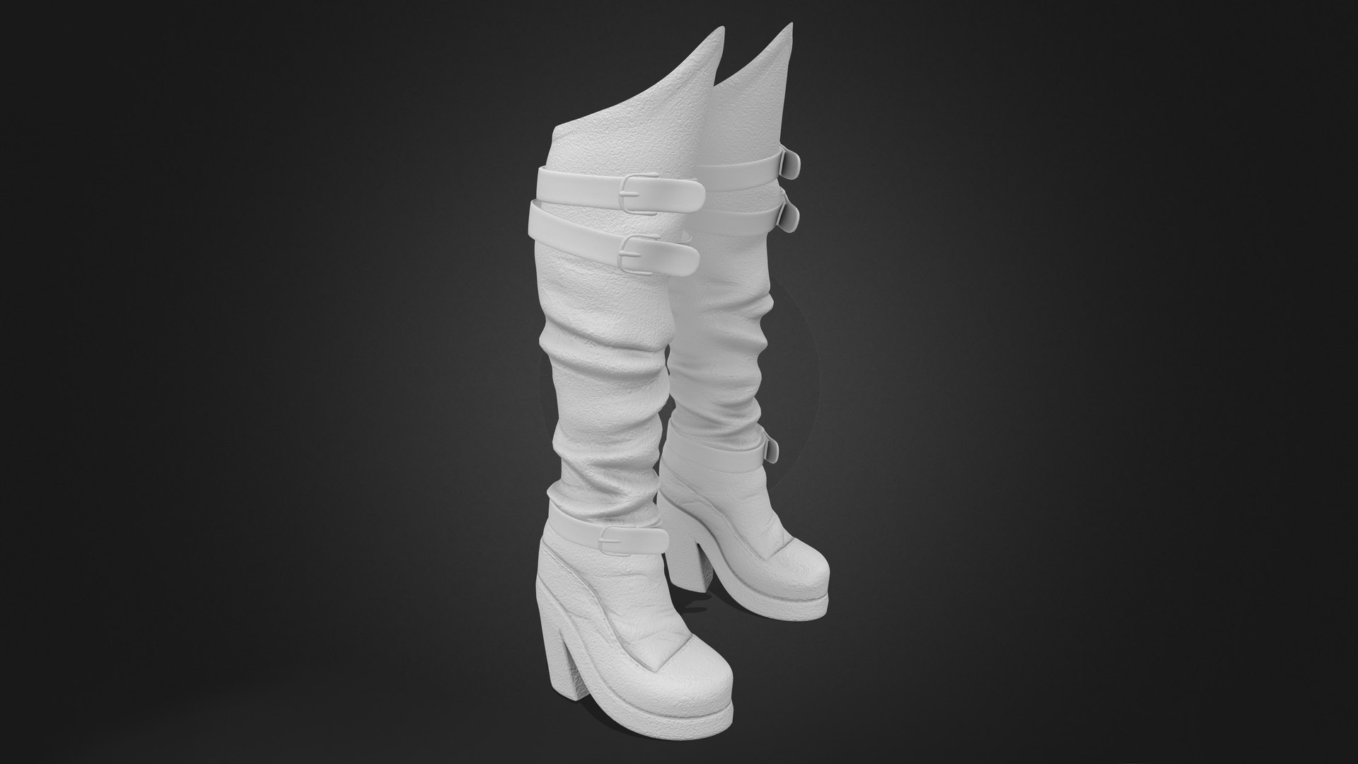 Medieval Fantasy Knee High Heel Boots 3D Model - TurboSquid 1999325