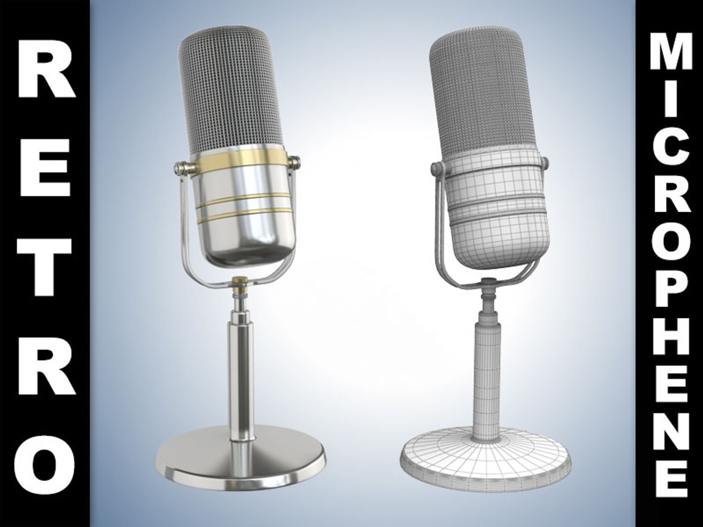 Retro Microphone 3d Model