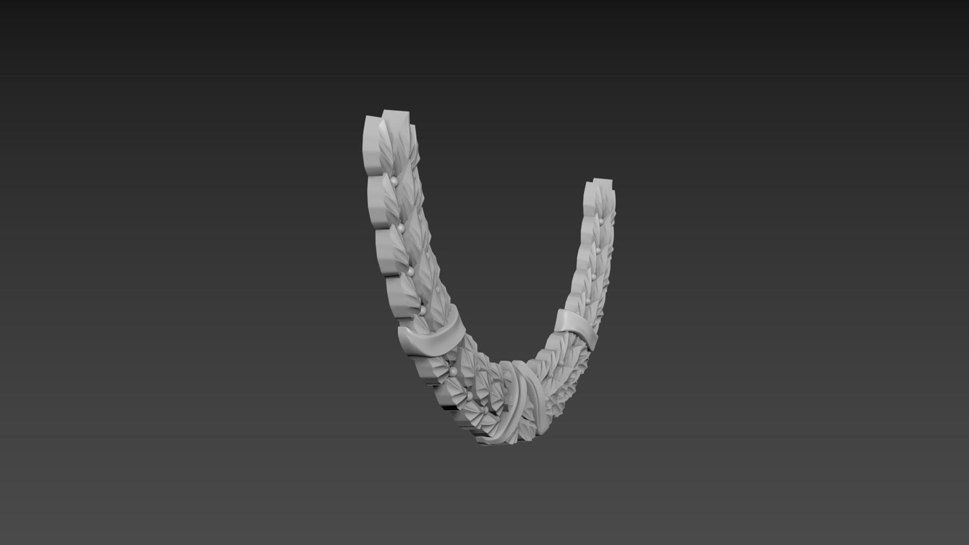 3D Leaf Wreath Relief - TurboSquid 2145314