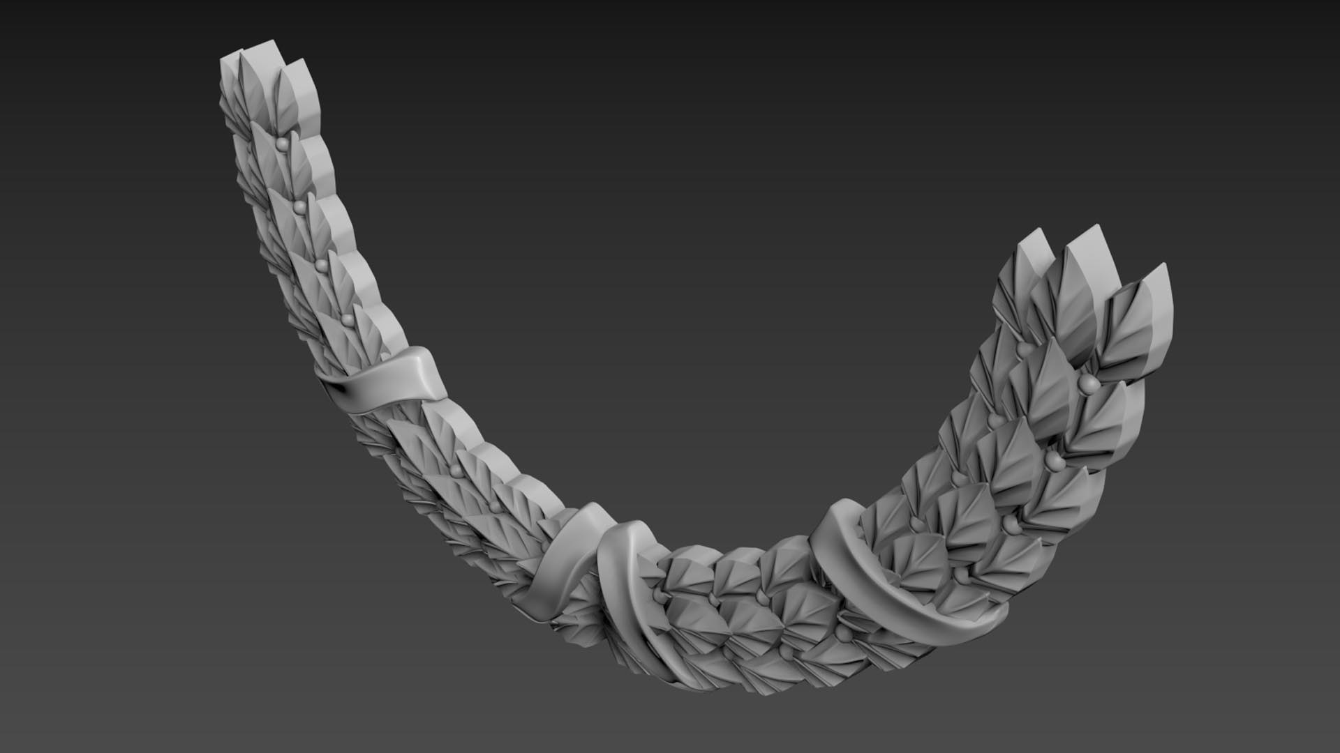 3D Leaf Wreath Relief - TurboSquid 2145314