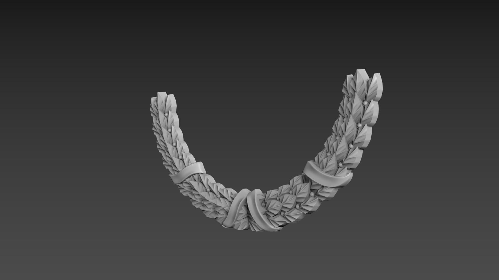 3D Leaf Wreath Relief - TurboSquid 2145314
