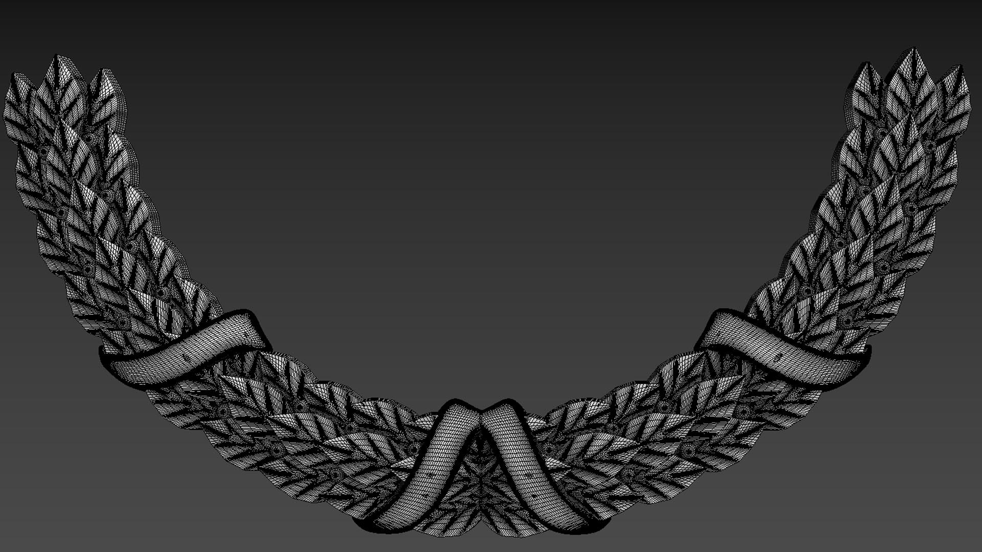 3D Leaf Wreath Relief - TurboSquid 2145314