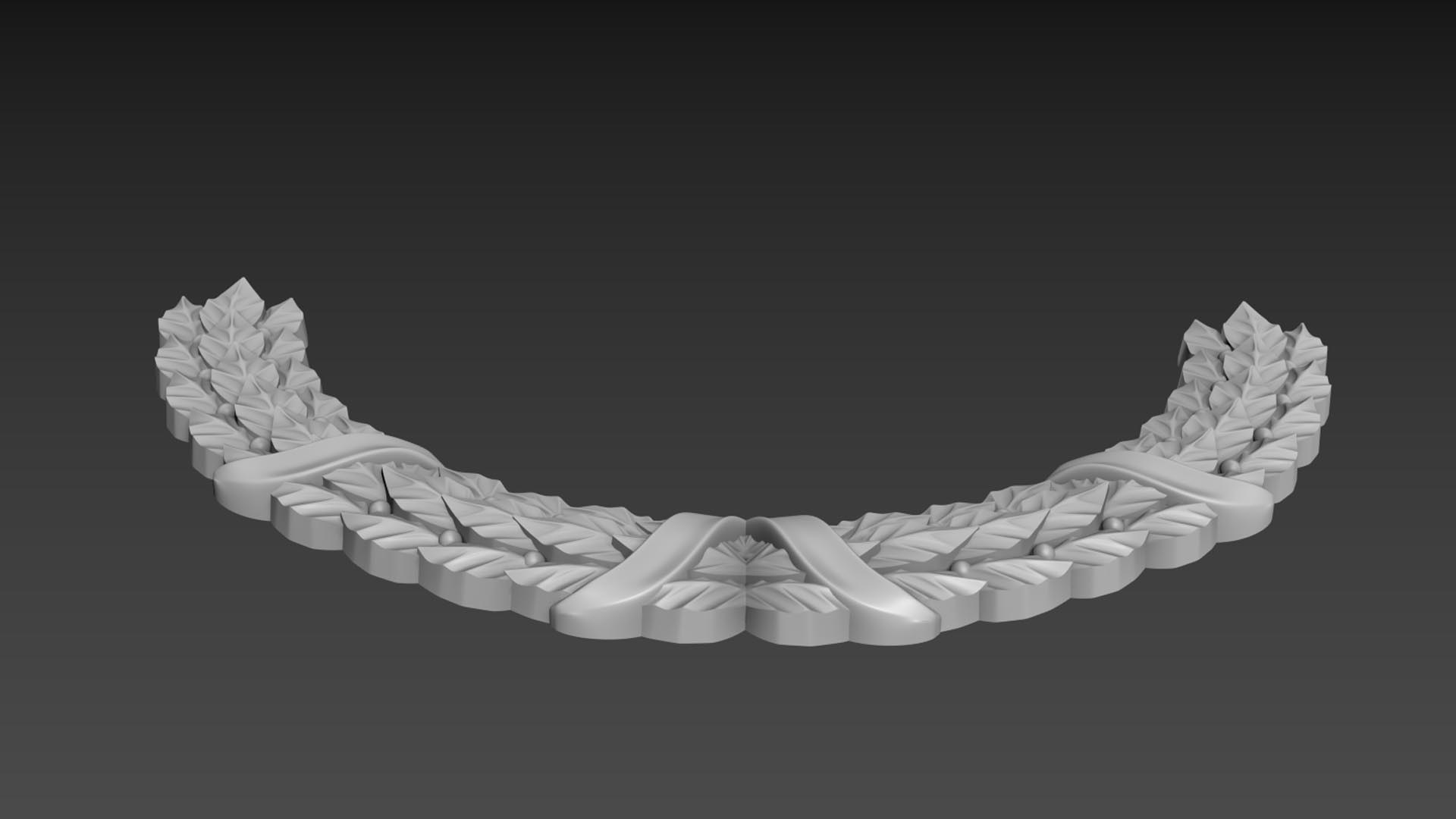 3D Leaf Wreath Relief - TurboSquid 2145314