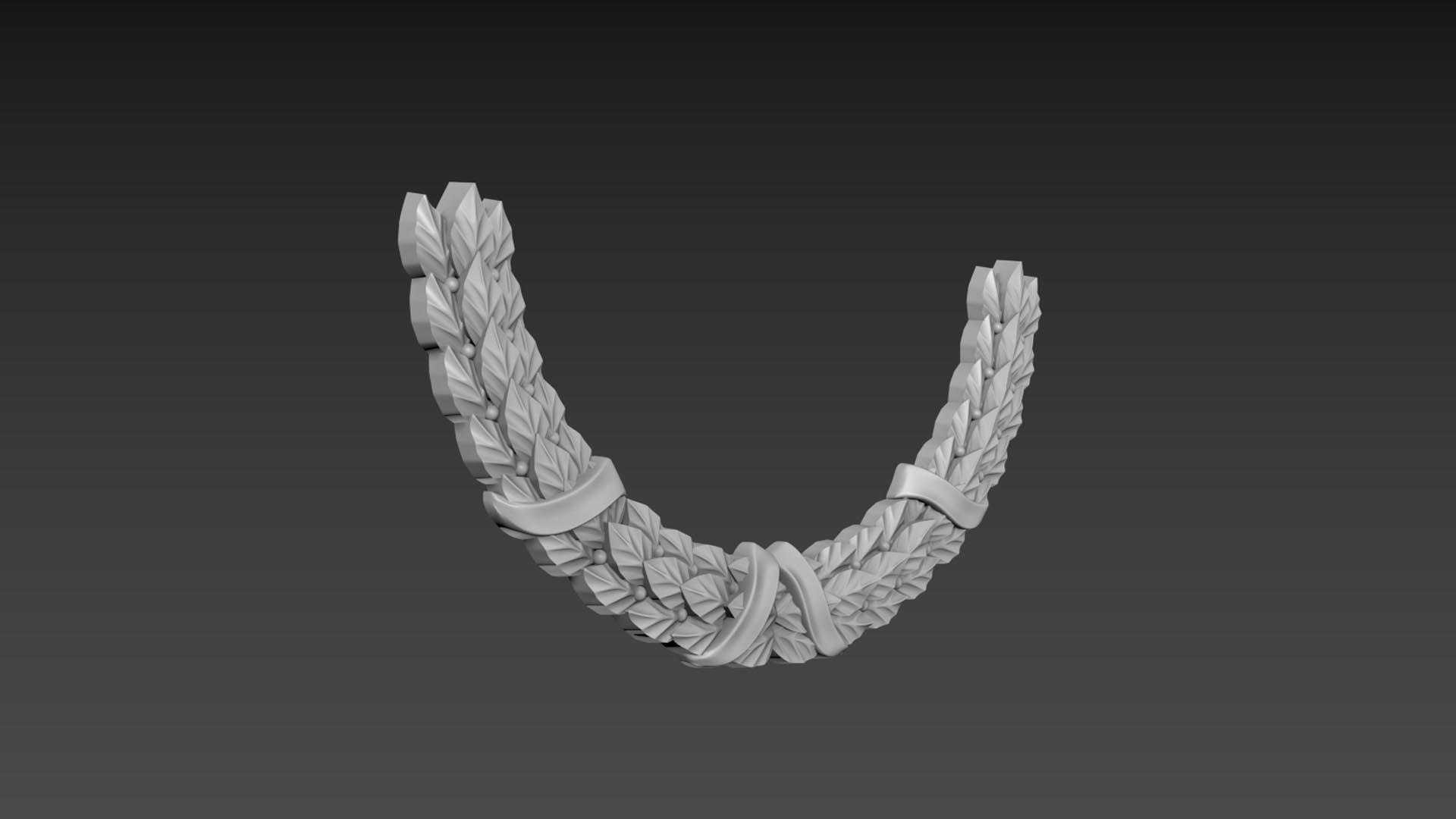 3D Leaf Wreath Relief - TurboSquid 2145314