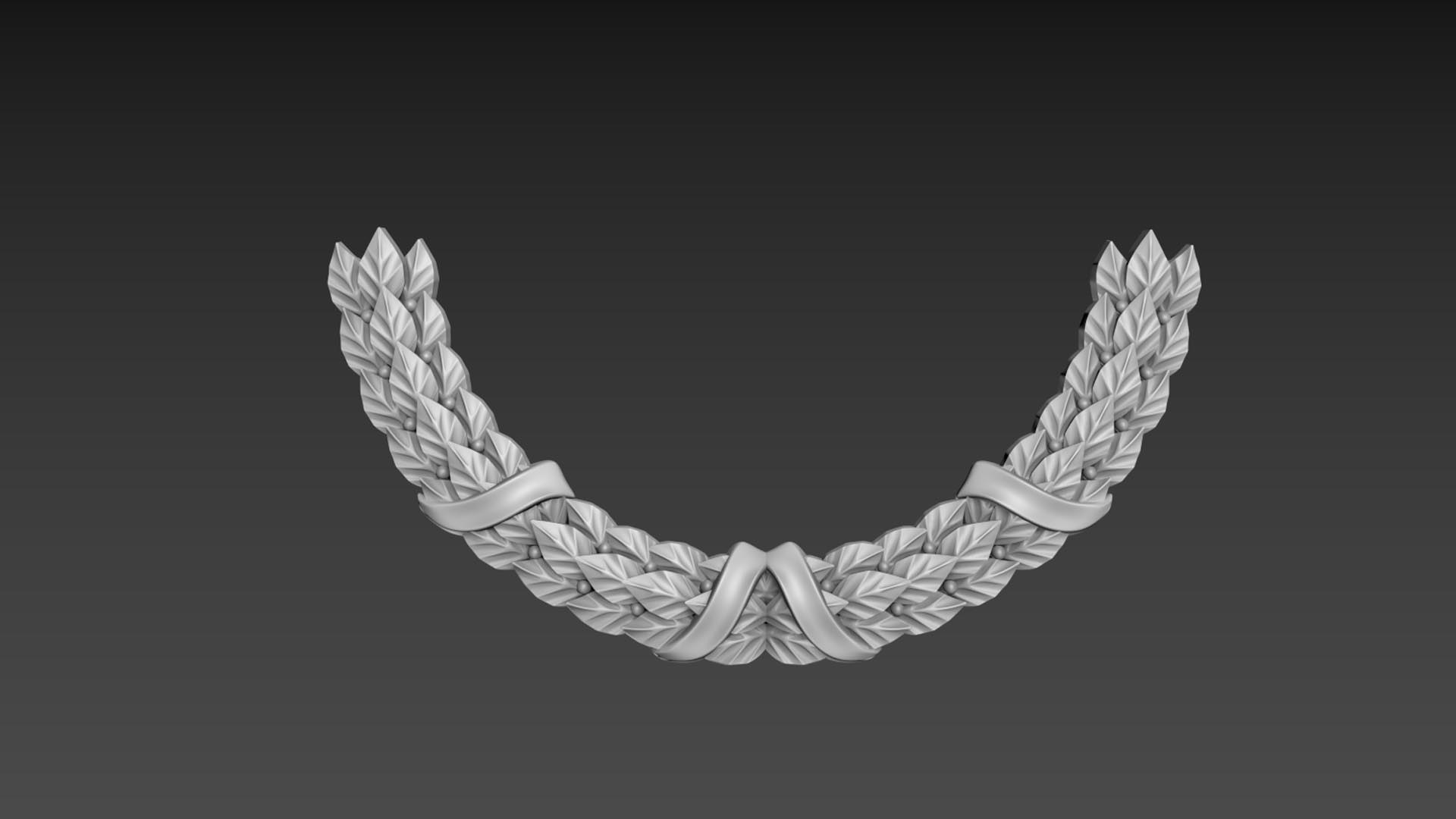 3D Leaf Wreath Relief - TurboSquid 2145314