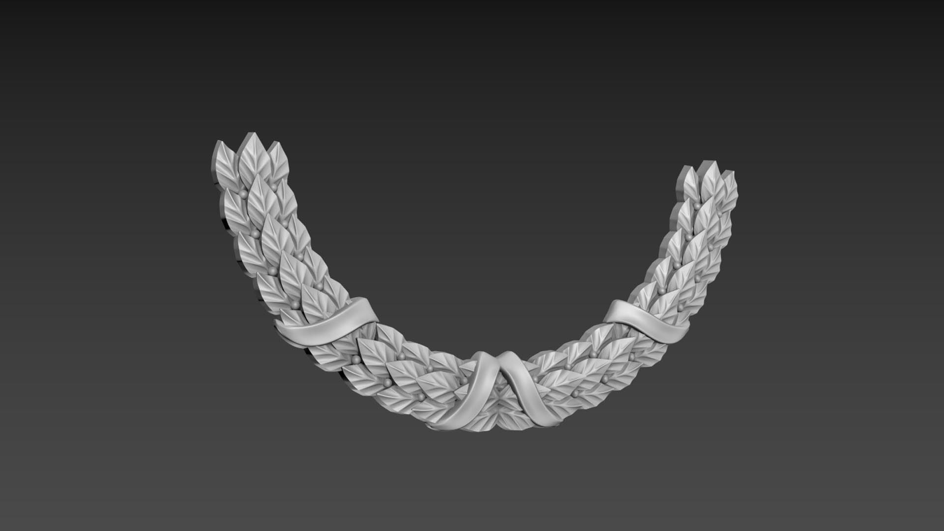 3D Leaf Wreath Relief - TurboSquid 2145314