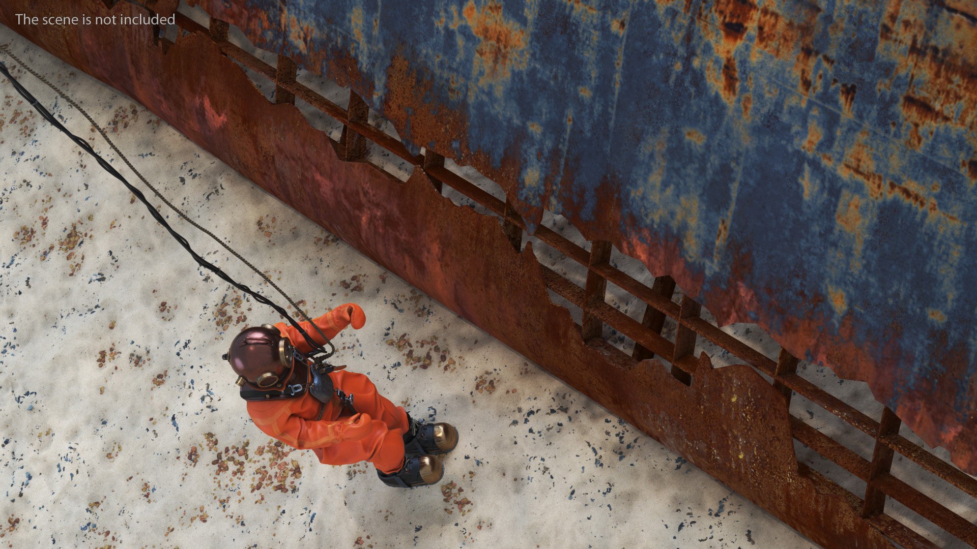 3D Traditional Hard Hat Diving Suit New Diving Pose - TurboSquid 2327221