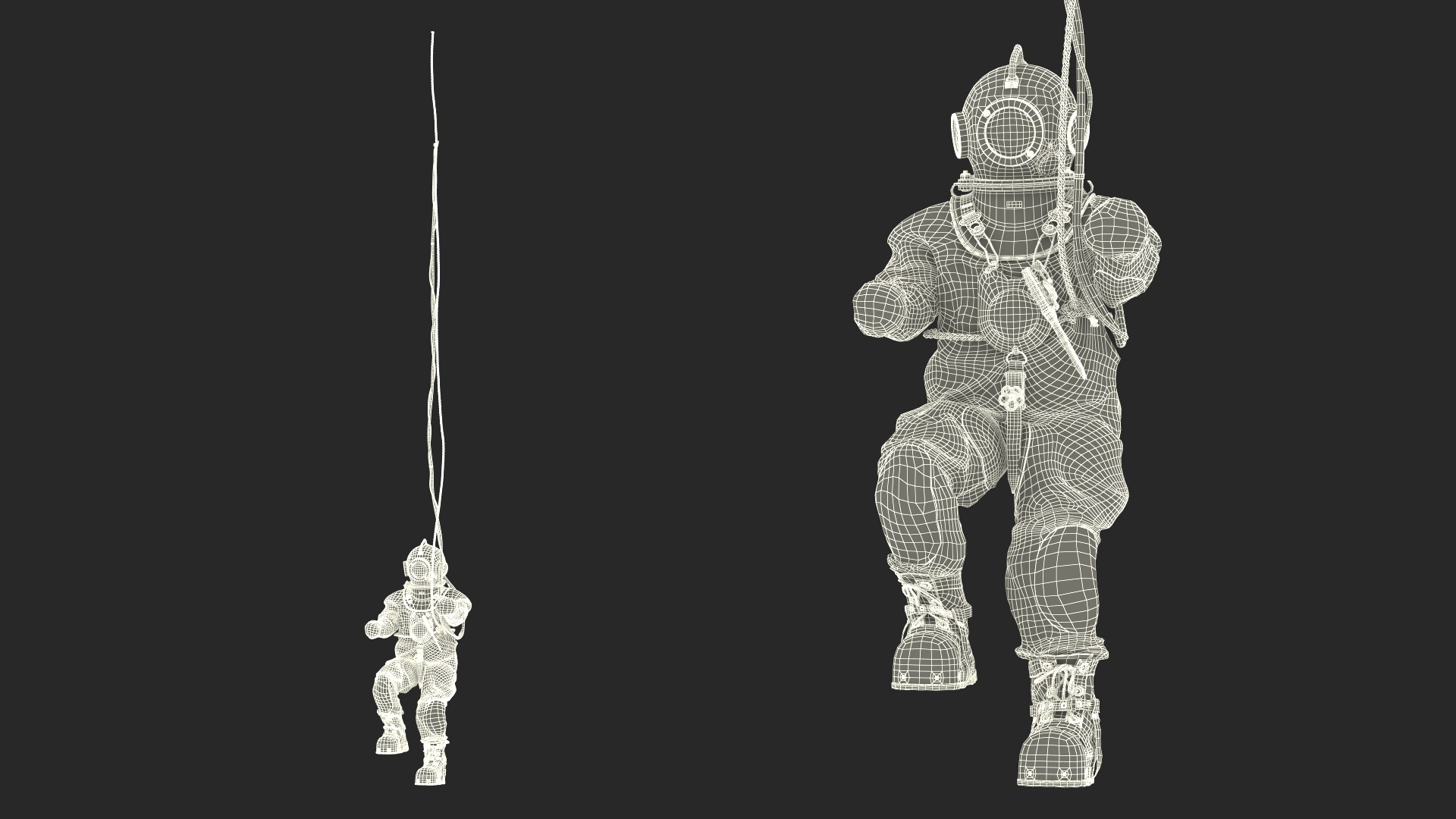 3D Traditional Hard Hat Diving Suit New Diving Pose - TurboSquid 2327221