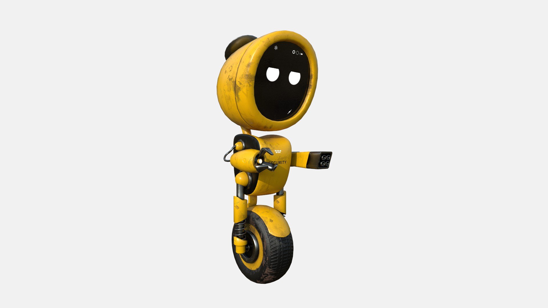 modelo 3d Wheel Robot H03 Yellow - SciFi Character Design - TurboSquid ...
