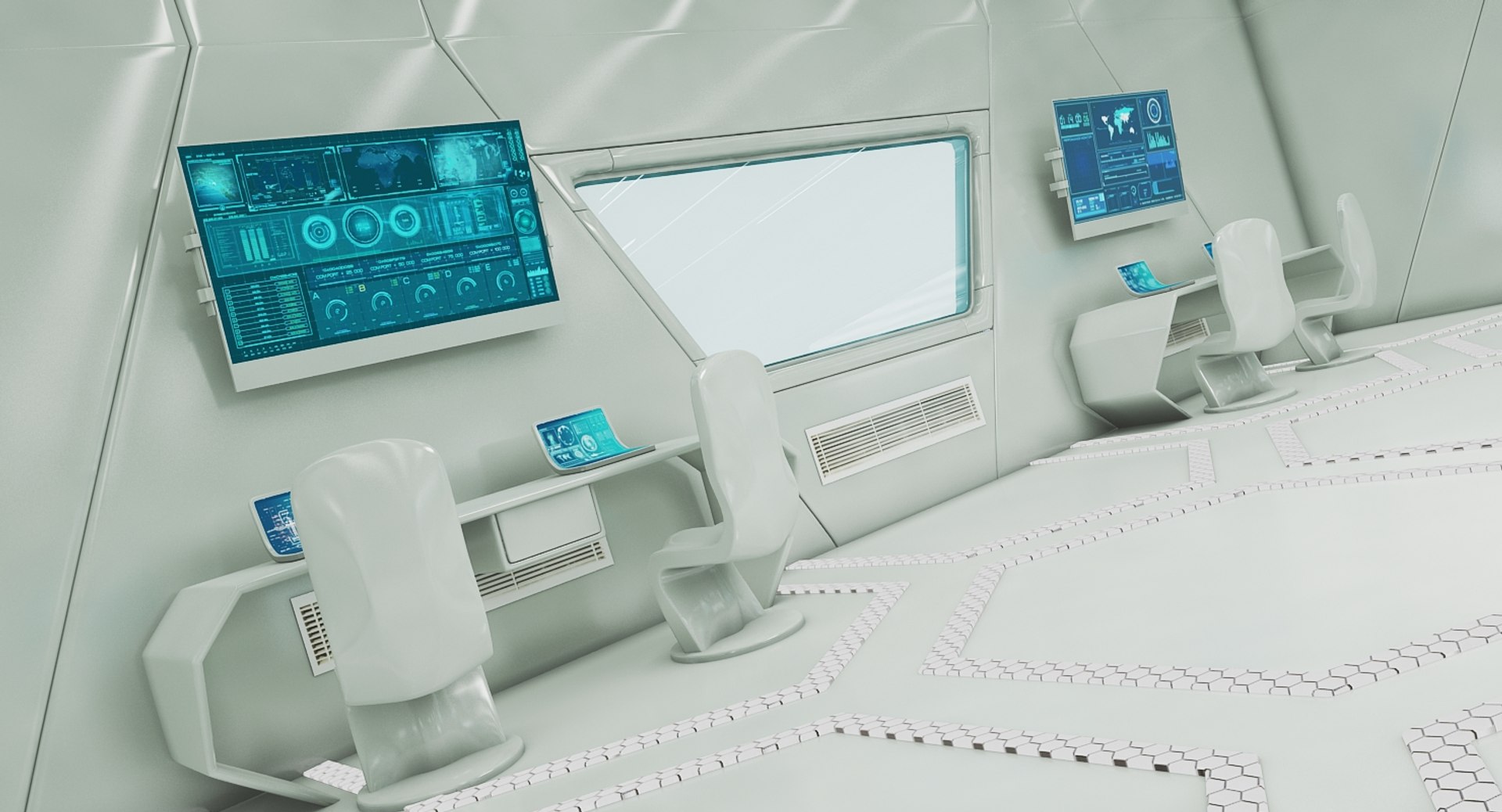 3D Sci-fi Control Room 2 Model - TurboSquid 1420960