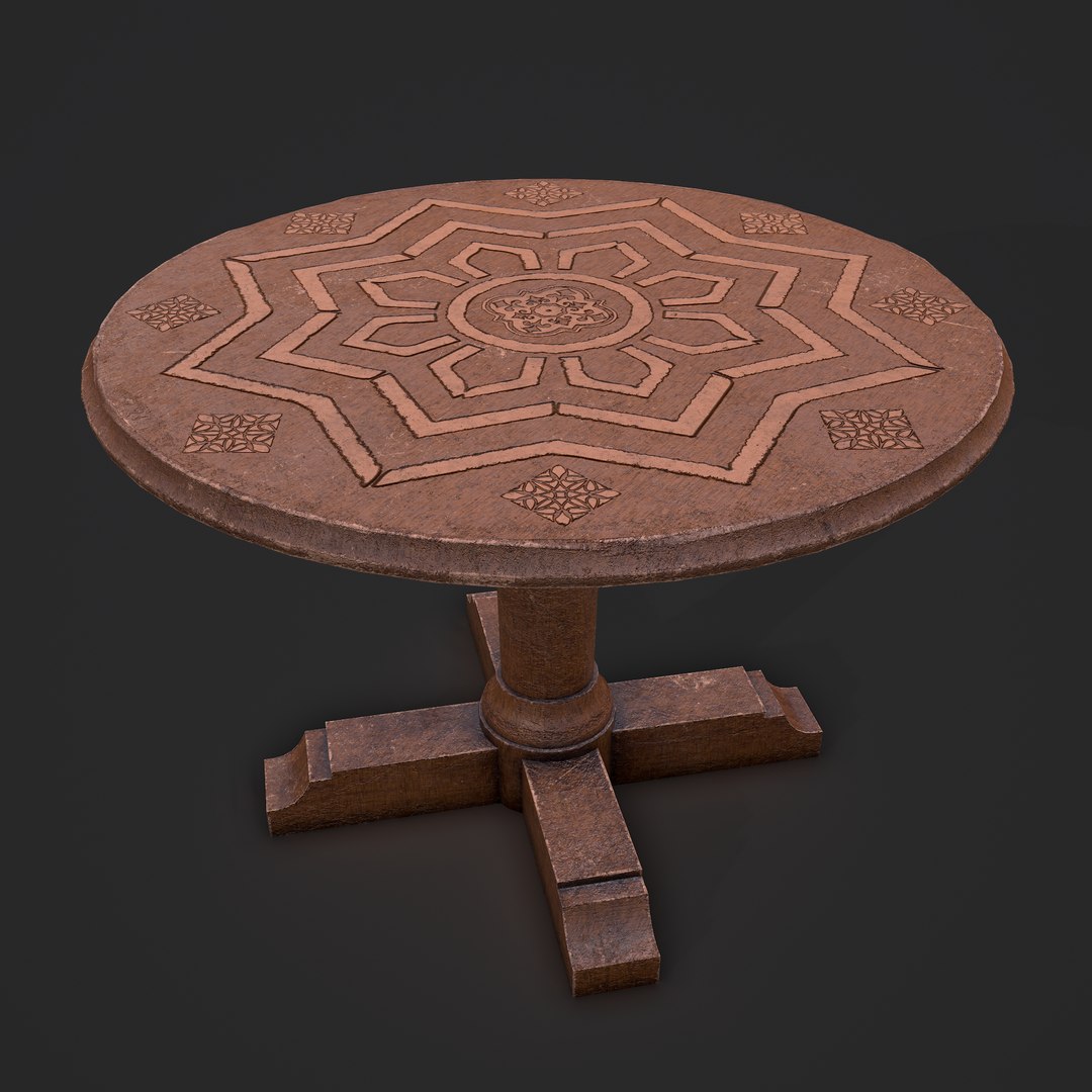 3D Elegant Round Table - TurboSquid 1810116