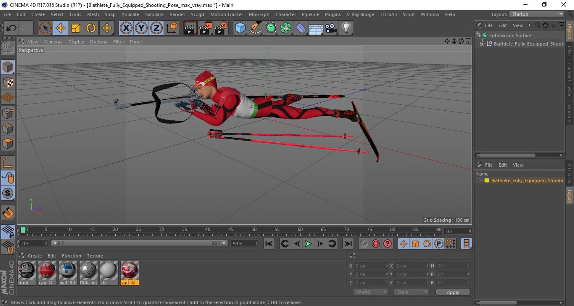 3D Model Biathlete Fully Equipped Shooting Pose - TurboSquid 1777980