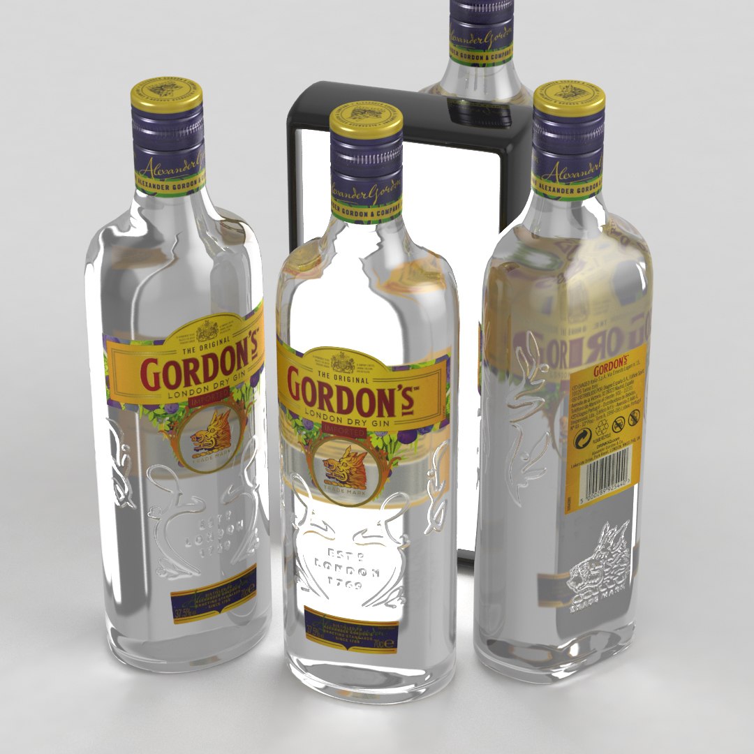 3D Gin London Alcohol Model - TurboSquid 1208346