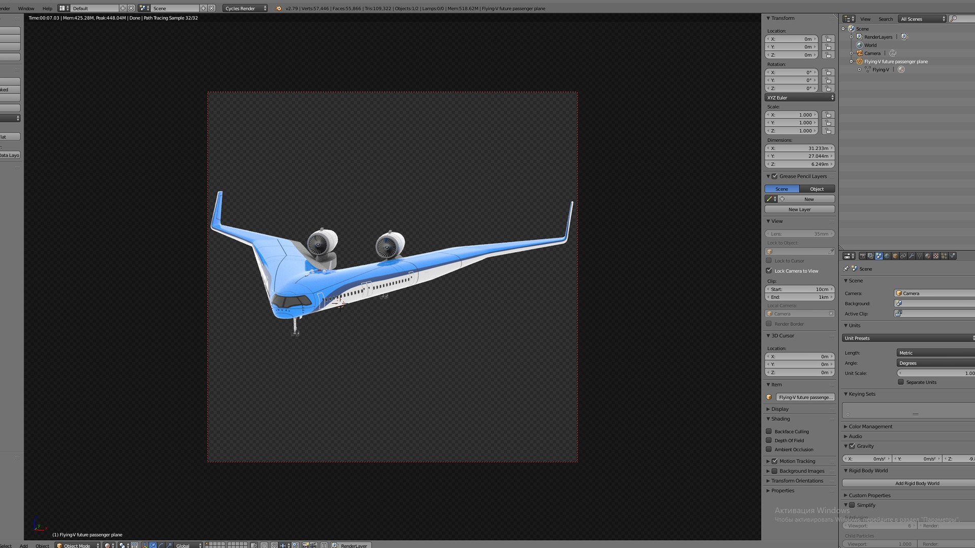 3D Flying V Plane - TurboSquid 1798206