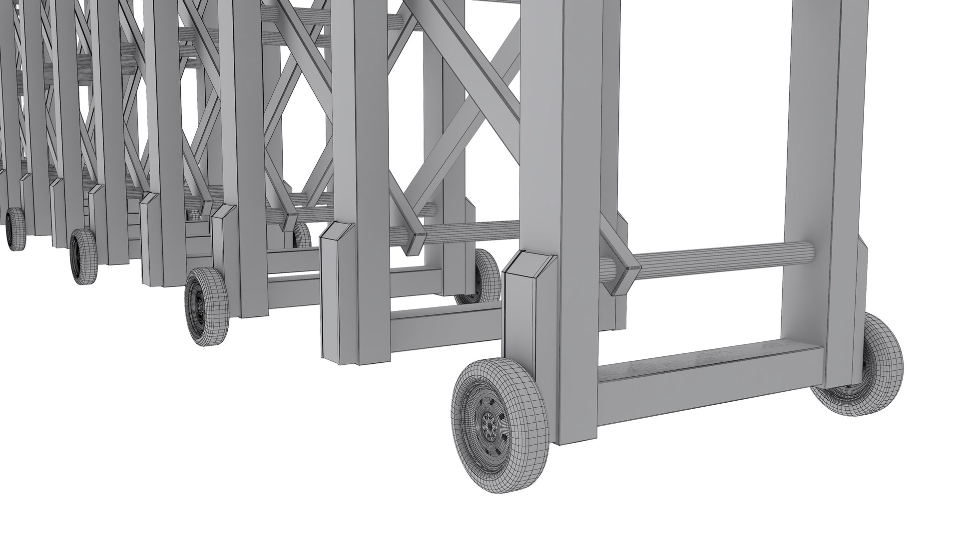 3D Trackless Retractable Gate - TurboSquid 2259318