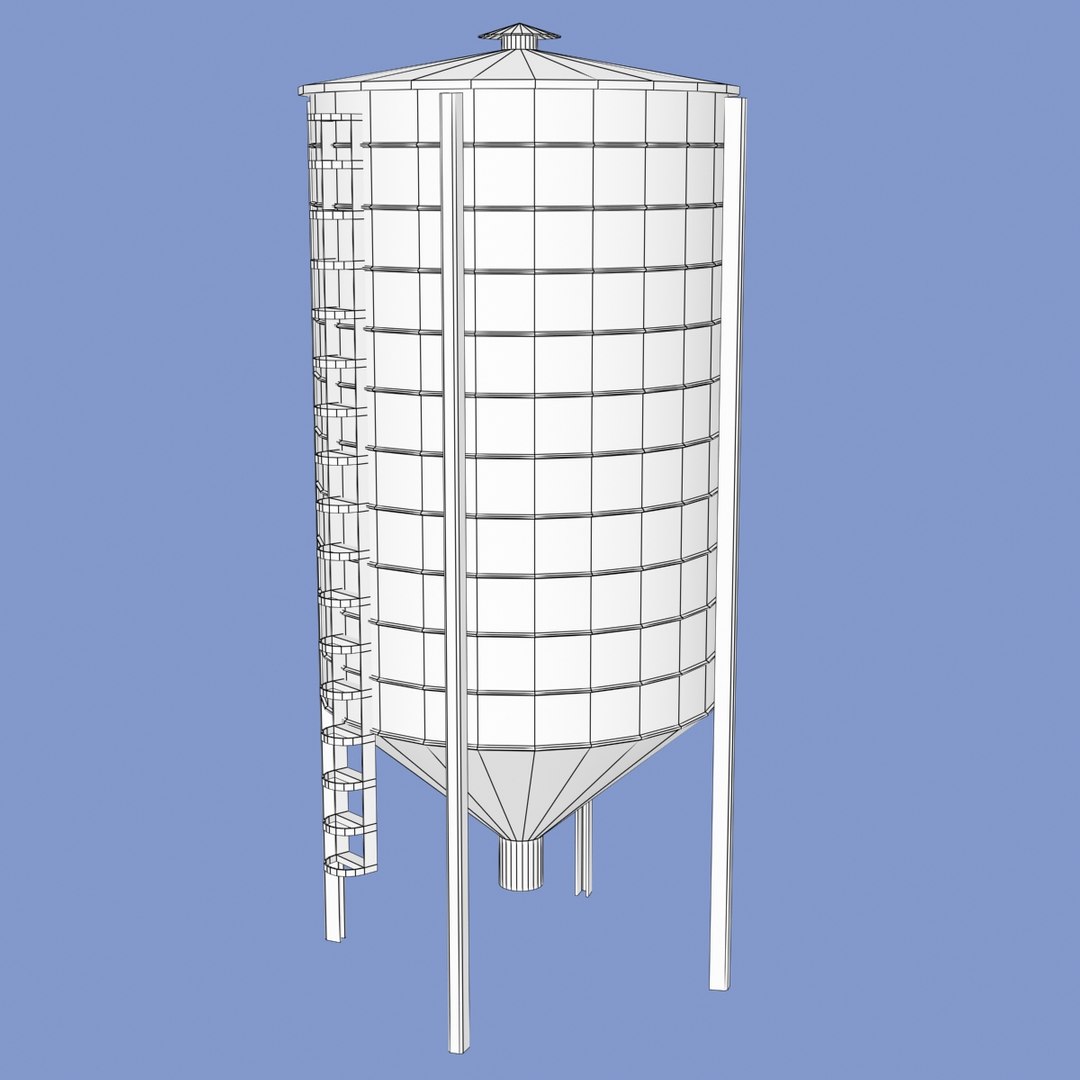silo grain 3d model