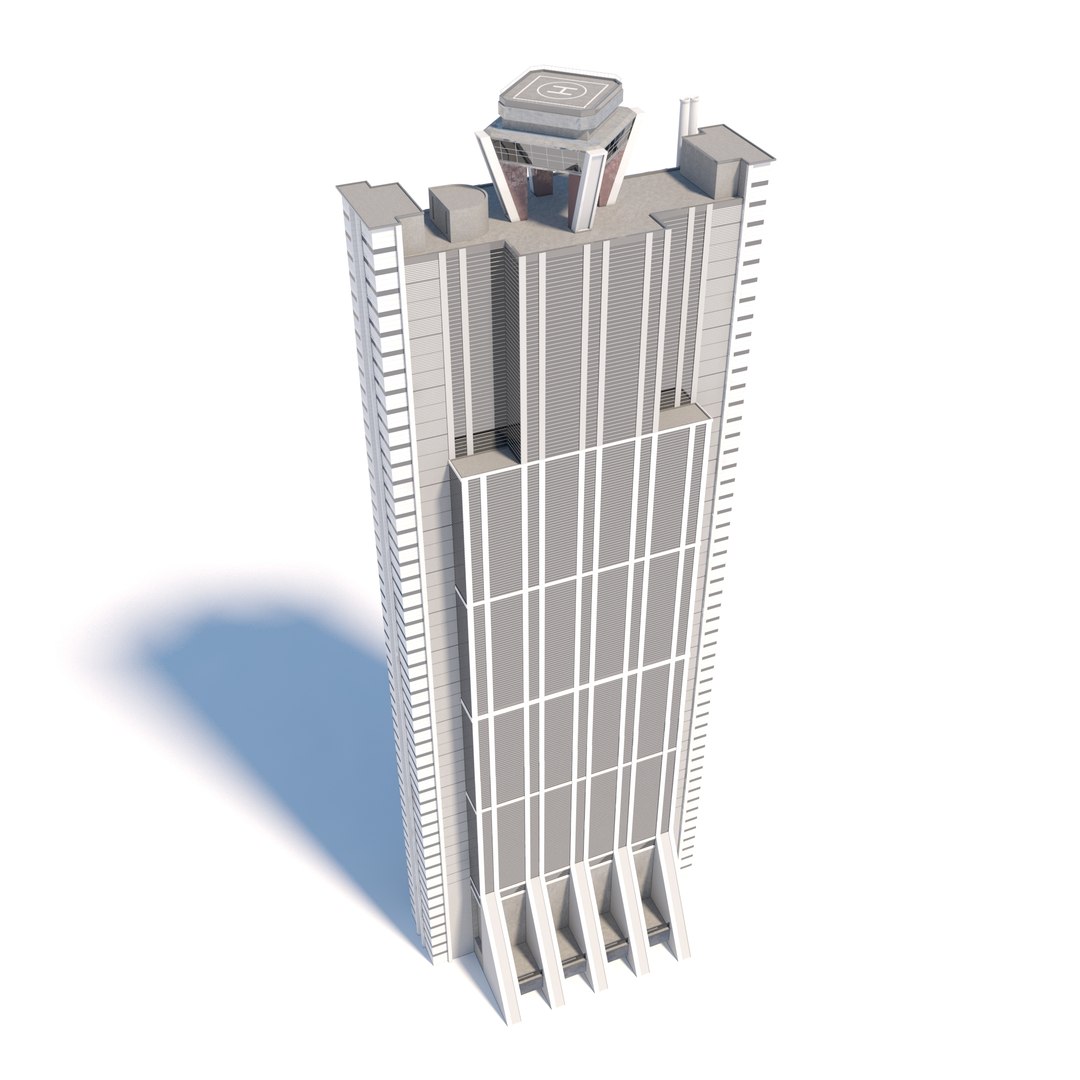 Osaka Prefectural Government Sakishima Building 3D model - TurboSquid ...