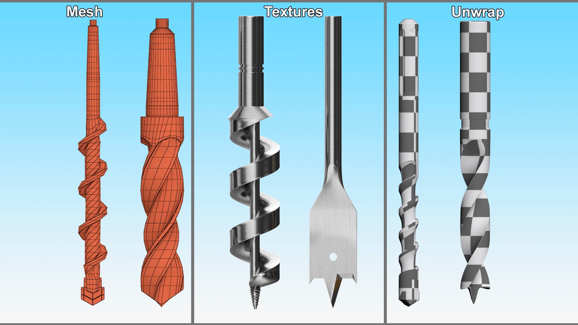 3D Drill Bits Types Model - TurboSquid 2191861