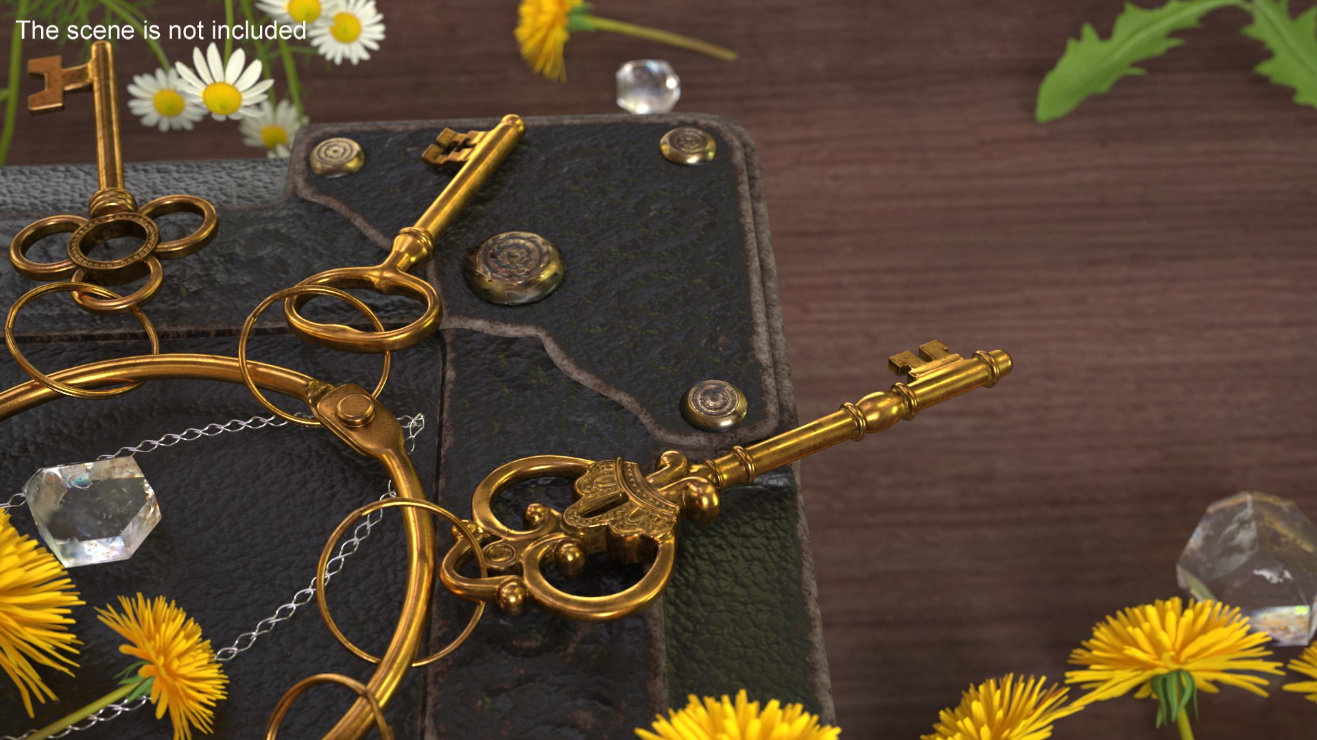 Historical Keys Ring Gold 3D Model - TurboSquid 2246376